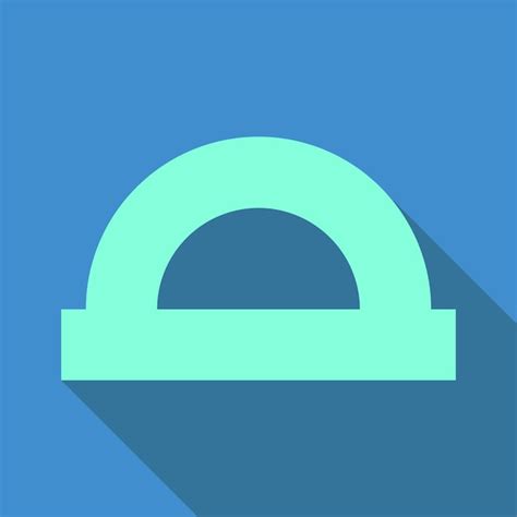 Premium Vector Protractor Flat Icon With Long Shadow Simple Math Icon Pictogram Vector