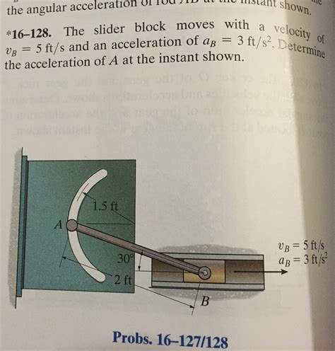 Solved The Angular Acceleration Instant Shown The Slider Chegg