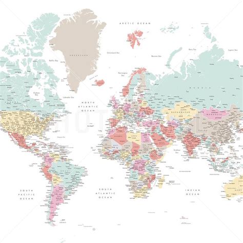 World Map With Cities Affordable Wall Mural Mural Wallpaper Wall