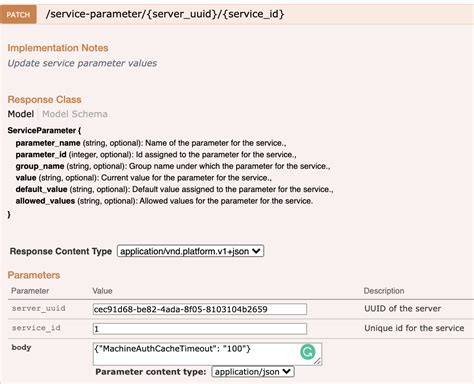 How To Set Service Parameters Using Api Explorer