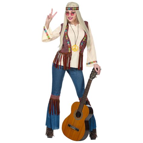 Hippie Flower Power Love En Peace Kostuum Dame