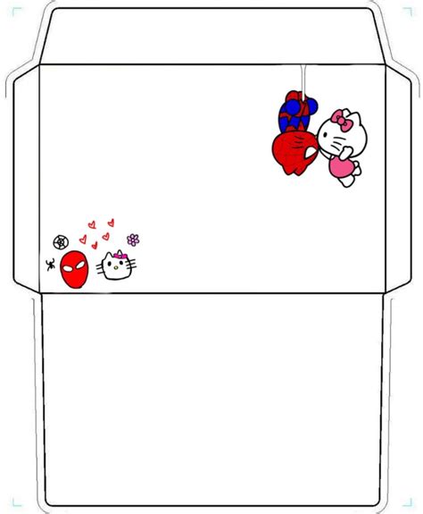 Hello Kitty Y Spiderman 💌 Regalos Bonitos Plantilla De Sobre Regalos Creativos