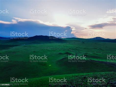 Xilinhot A Panoramic View On A Hilly Landscape Of Xilinhot In Inner