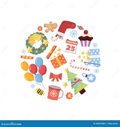 Christmas Background Cartoon Jingle Party New Year Xmas Decorations