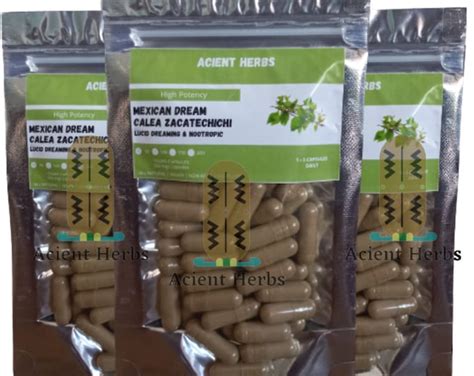 Pure Mexican Dream Herb Capsules 500mg High Potency Calea Zacatechichi