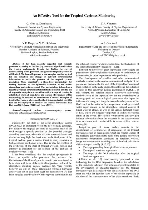 Pdf An Effective Tool For The Tropical Cyclones Monitoring
