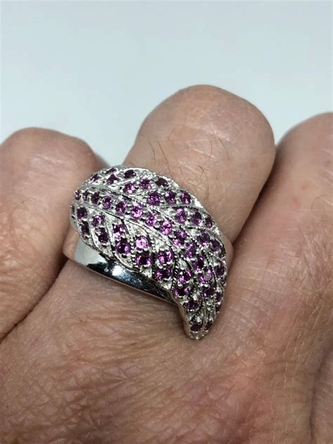 Vintage Handmade Pink Toumaline And White Sapphire 925 Etsy