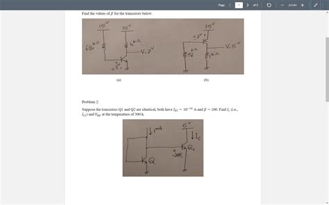 Solved Find The Values Of Beta For The Transistors