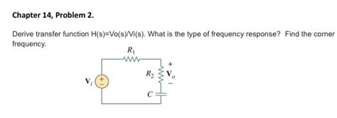 Solved Chapter 14 Problem 2 Derive Transfer Function Chegg