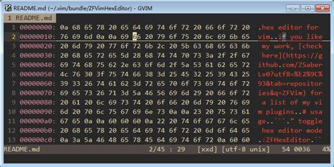 GitHub ZSaberLv0 ZFVimHexEditor Hex Editor Mode For Vim Using Xxd