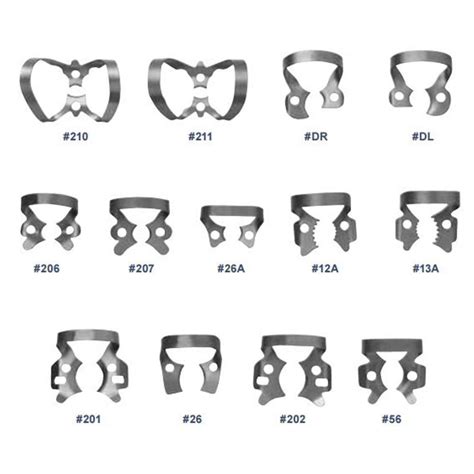 ash rubber dam clamps dentsply dental product pearson dental