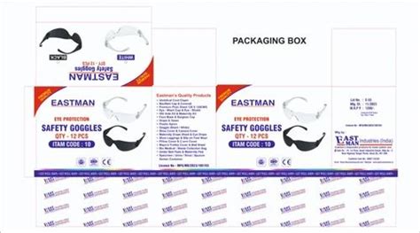 Single Wall 3 Ply Lithographyoffset Safety Goggles Packaging Box At