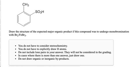 Solved Ch3so3h Draw The Structure Of The Expected Major Organic