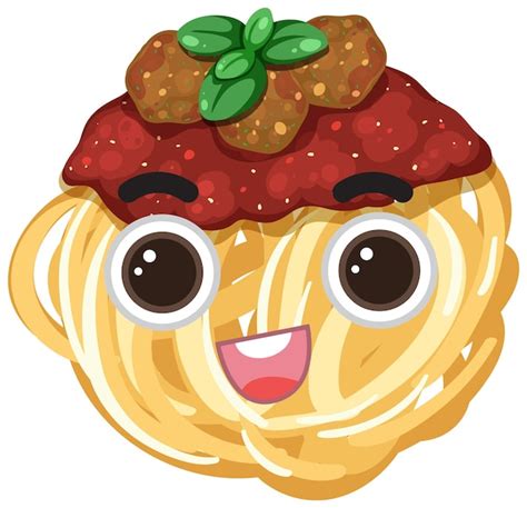 Lindo Personaje De Dibujos Animados De Espaguetis Vector Premium