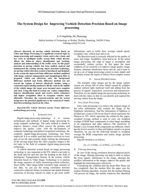 The System Design For Improving Vechicle Detection Precision Based On Image Processing