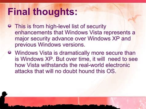Windows Vista Security Ppt