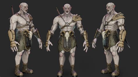Artstation Orc Warrior Low Poly Game Ready Rigged Game Assets