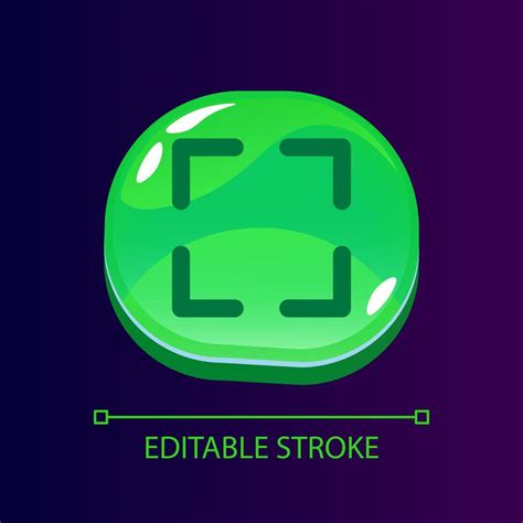 Full Screen Mode Glossy Ui Button With Linear Icon Objective Digital Technology Development