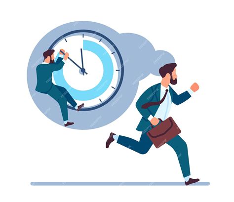Premium Vector Late For Work Man Rushing To Office Worker Thinking About Timepiece Hurry