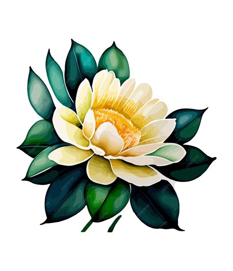 白い背景に分離された水彩画の花の花束 プレミアムベクター