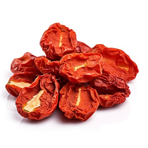 Premium Photo White Background Sundried Tomatoes Without Reflection