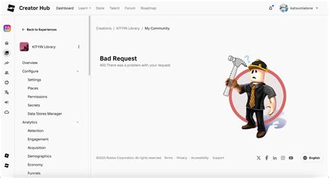 My Community Page Under Experiences Is Inaccessible Creator Hub Bugs