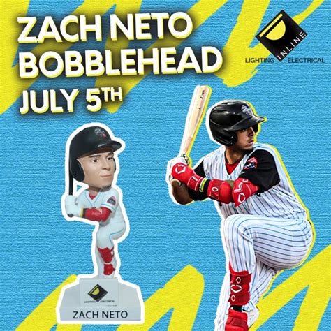 July 5 2023 Rocket City Trash Pandas Zach Neto Bobblehead Stadium