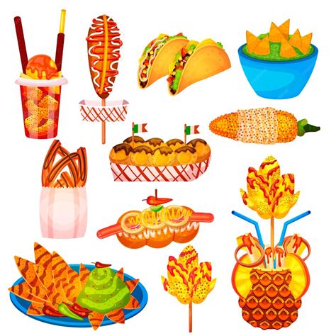 Premium Vector Mexican Street Food Cartoon Vector Illustration