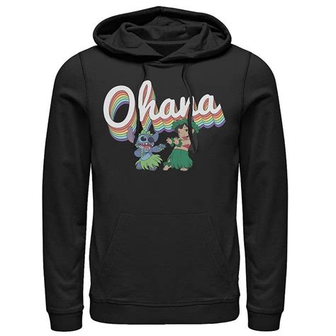Disneys Lilo And Stitch Pride Ohana Rainbow Mens Hoodie Hoodies Star