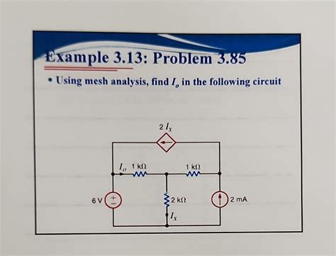 Solved Example Problem Using Mesh Analysis Find Chegg