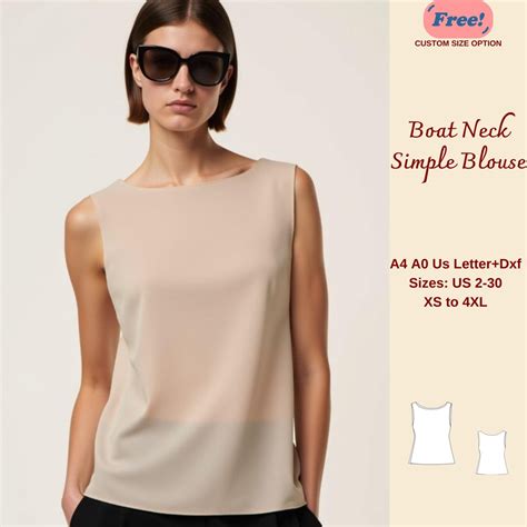 Boat Neck Blouse Sewing Pattern Boat Neck Top Blouse Pattern Simple