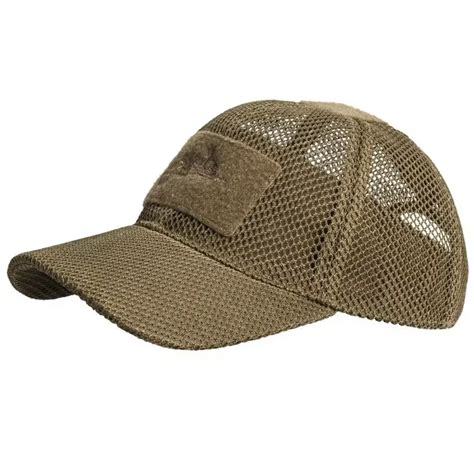 Бейсболка кепка сетчатая Helikon Coyote с липучкой панелью velcro койот ...