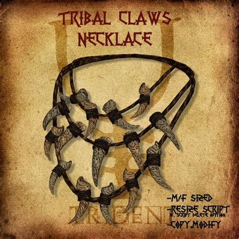 Second Life Marketplace Tribal Claws Necklace