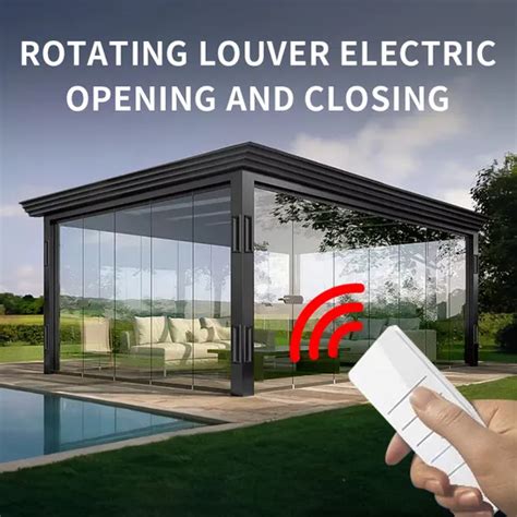 Modern Outdoor Bioclimatic Pergola Aluminum Louver Pergola Waterproof