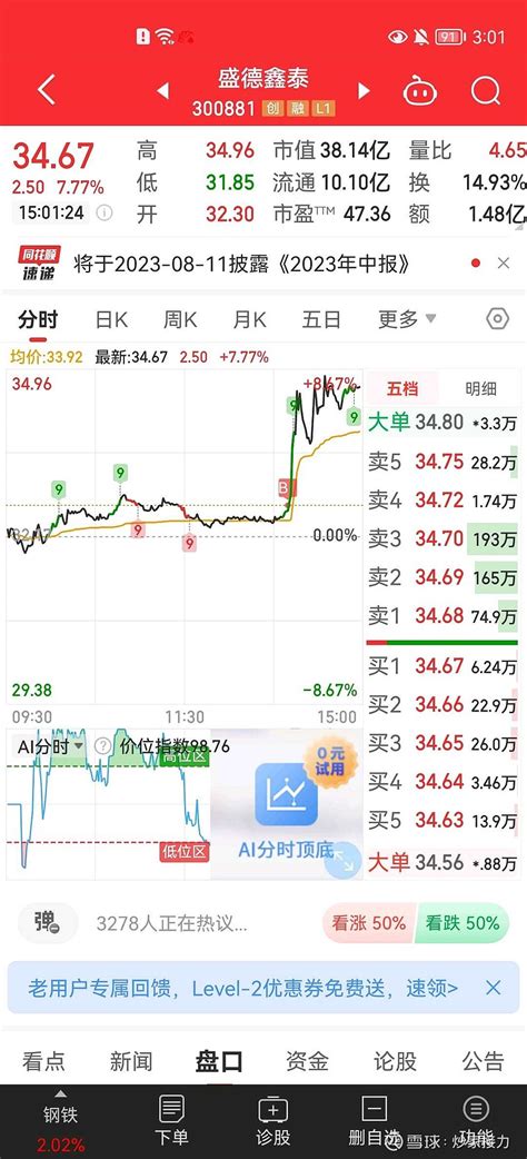 2023726收盘 持仓： 盛德鑫泰 ， 三六五网 ， 中天服务 ， 盈建科 。操作：下午盘15挂了三次 重庆钢铁 ，都没挂进去，我也不