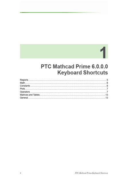 Ptc Mathcad Prime 60 Keyboard Shortcuts 4 Pdf Ptc Mathcad Prime 60 Keyboard Shortcuts 4 Pdf