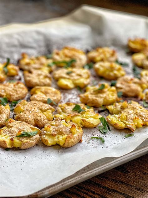 Easy Smashed Potatoes Sweet Savory And Steph
