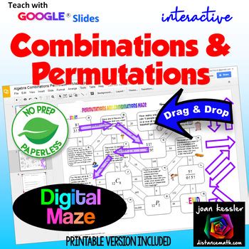Permutations And Combinations Fun Maze With GOOGLE Slides Is NO PREP