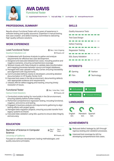 10 Functional Tester Resume Samples And Templates For 2025