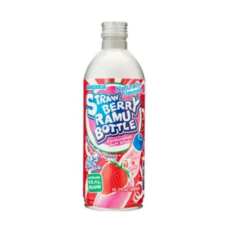 Sangaria Naturally Flavored Strawberry Ramu Bottle Ramune 16 2 Fl Oz