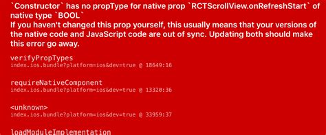 Reactjs React Native Ios Error Rctscrollview Onrefreshstart After Upgrade To 0 28 0 Stack