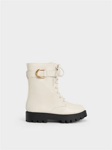 Chalk Girls Gabine Lace Up Ankle Boots Charles And Keith Bd