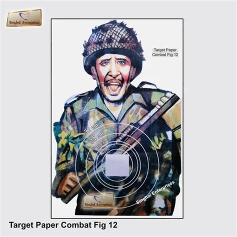 Multicolor Combat Target Paper Fig 12 For Shooting Sports Shape Rectangular At 8 Piece In