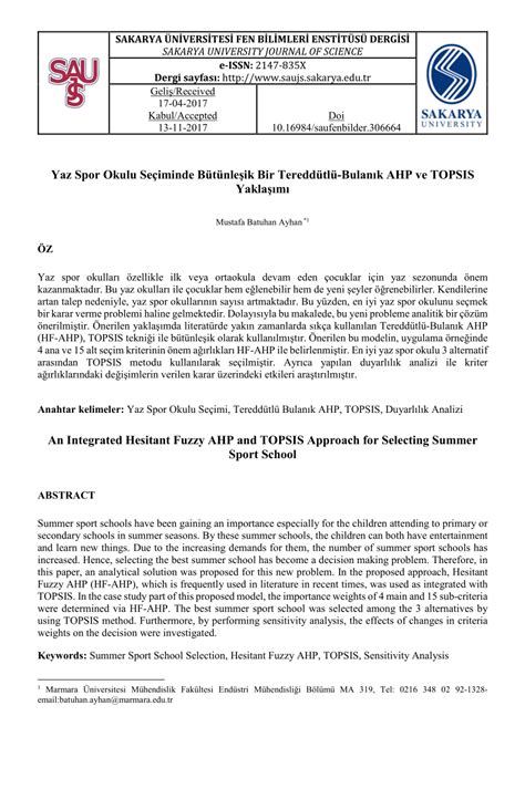 Pdf An Integrated Hesitant Fuzzy Ahp And Topsis Approach For
