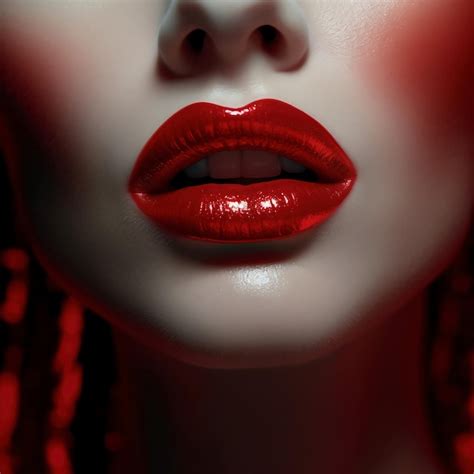 Premium Ai Image Portrait Of Beautiful Woman With Red Lips Lips With