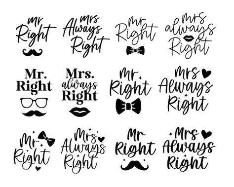 Lettrage à La Main Mr Droit Et Mme Toujours Droit Mariage Mariée Marié