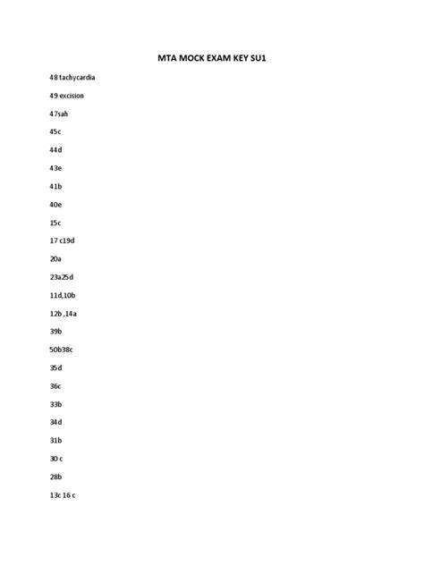 Mta Mock Exam Key Su1 Pdf
