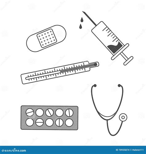 Medische Vector Geplaatste Pictogrammen Vector Illustratie