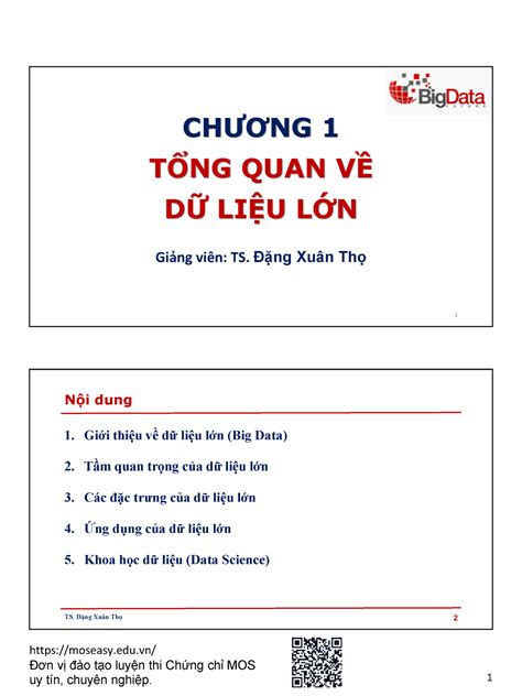 Chuong Tong quan ve Big Data moseasy edu Đơn vị đào tạo luyện thi Chứng chỉ MOS CHƯƠNG