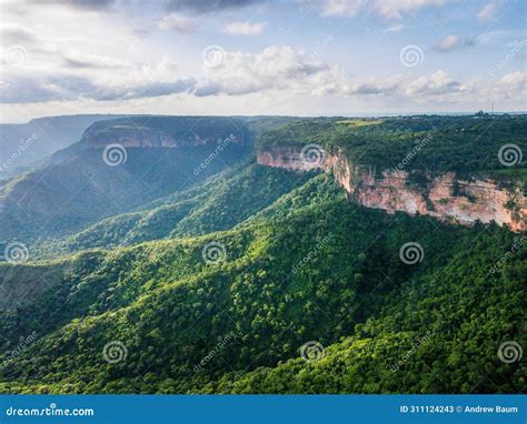 Aerial Landscape of Chapada Dos GuimarÃes National Park during Summer